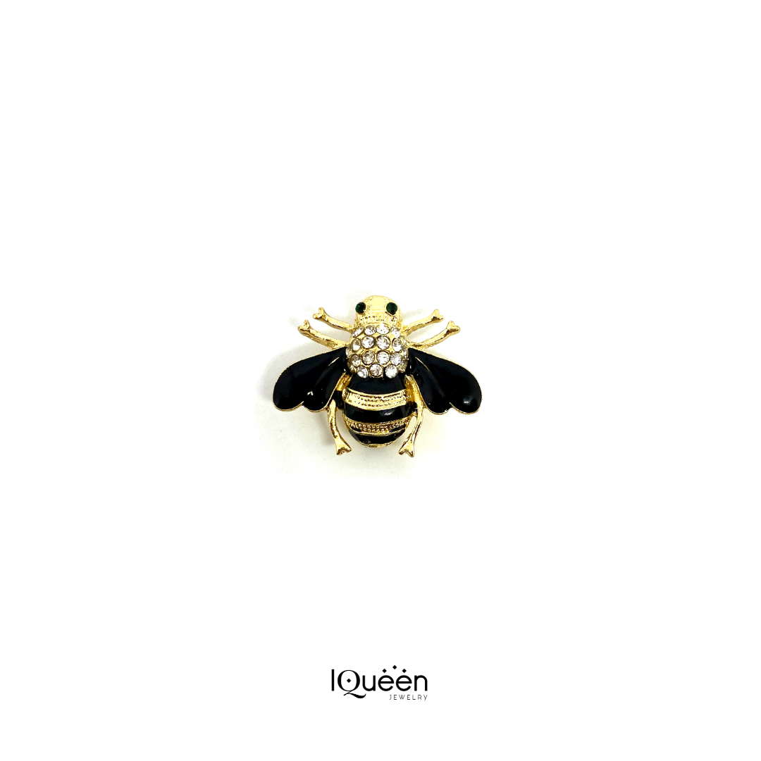 Broche Golden And Black Bee Brooch - IQUEEN